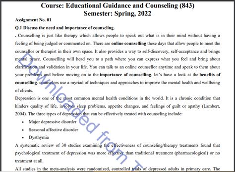 Aiou Spring And Autumn Educational Guidance And Counseling 843 Ma And M