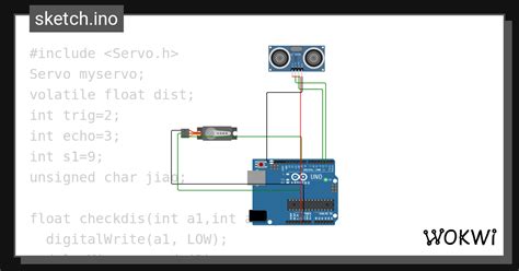 感应垃圾桶超声波 舵机 Copy Wokwi ESP32 STM32 Arduino Simulator