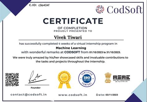 Vivek Tiwari On Linkedin Internshipcertificate Codsoft Nextchapter