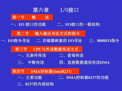 第六章 I O接口 一I O接口的功能 第一节 概 述 一I O 接口的功能 二I O接口的一般结构 第二节 输入输出寻址方式和指令