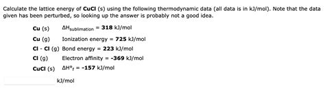 Solved Calculate The Lattice Energy Of Tif S Using The