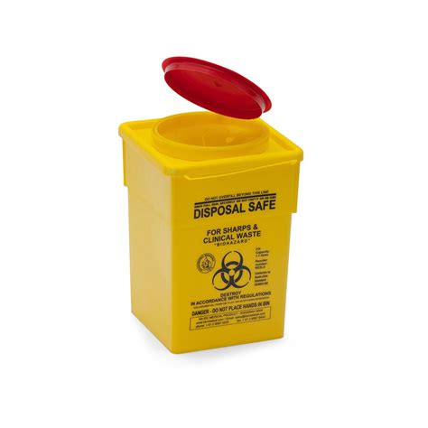 Yellow Sharps Container Square Diamond Globe