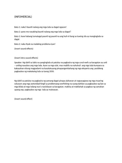 Infomercial Script Pdf