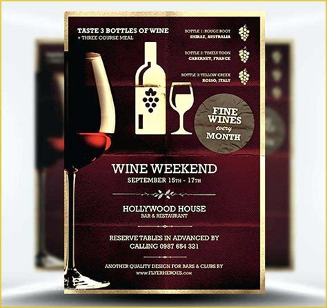 Wine Tasting Event Flyer Template Free Of Wine Night Poster Template