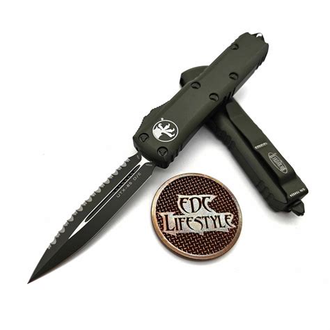 Microtech Utx 85 232 3cod Cerakote Od Green Double Edge Full Serrated