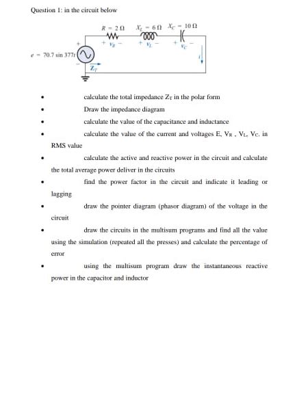 Solved Question In The Circuit Belowcalculate The Total Chegg