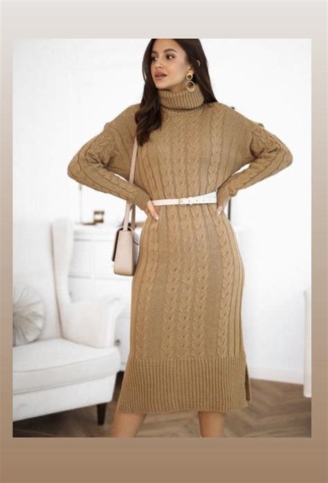 Стильное вязаное платье миди — цена 525 грн в каталоге Платья миди Купить женские вещи по