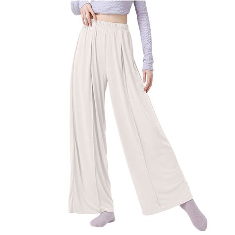 Blvb Wide Leg Yoga Pants For Women Palazzo Elastic High Waisted Flowy