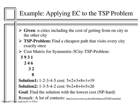 PPT Example Applying EC To The TSP Problem PowerPoint Presentation