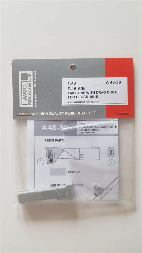 Genral Dynamics F 16 C D Block 10 15 Tailcone With Drag Chute For Tamiya Kit Awc Model A48 30
