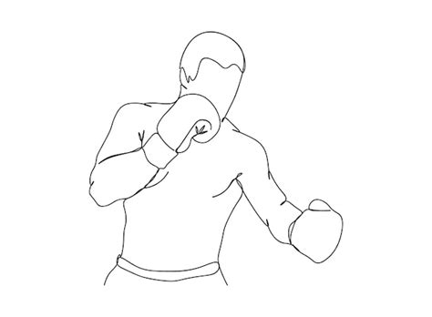 El Dibujo De Arte De Una Sola Línea De Boxing Player Continúa La