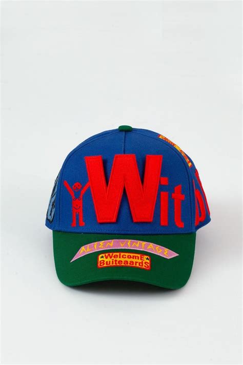 Walter Van Beirendonck Witblitz Cap Bluegreen On Garmentory