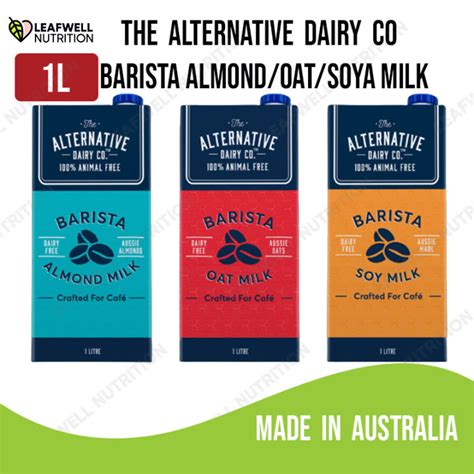 Alternative Dairy Co Barista Almond Milk Oat Soya Milk Crafted For