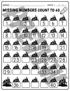Halloween Missing Numbers Worksheets Pages SET By NumberWiz