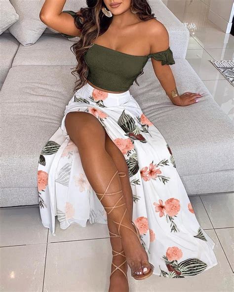 Elegantes Business Outfit Elegantes Outfit Floral Print Maxi Skirt
