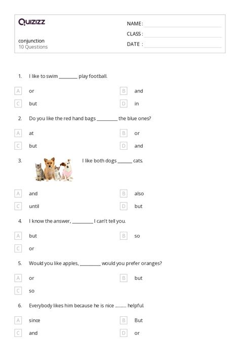 50 Correlative Conjunctions Worksheets For 2nd Year On Quizizz Free