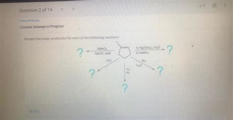Solved Predict The Major Products For Each Of The