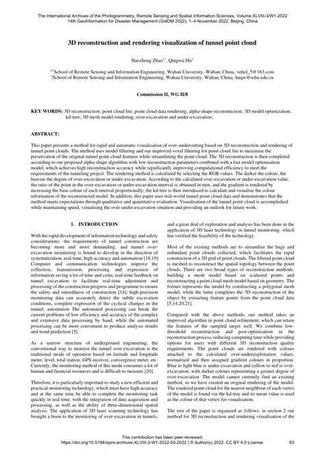 Pdf 3d Reconstruction And Rendering Visualization Of Tunnel Point Cloud