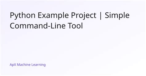 python example project simple command line tool