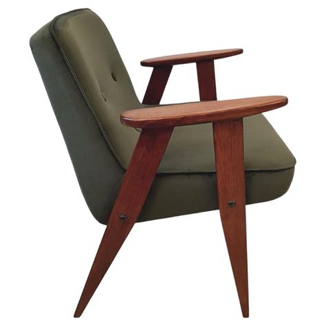 Armchair In Green Velvet Model 366 By Józef Chierowski 1960s For