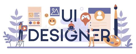 UI Designer Typographic Header Concept App Interface Improvement Stock
