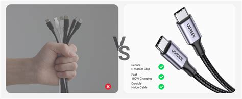 Original Ugreen 100w Usb C Cable To Usb C Cable 15m Dark Grey Us316