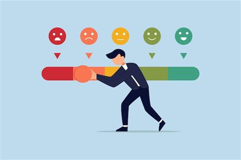 Insatisfaction Aversion Ou Rétroaction Négative Homme Poussant La Barre