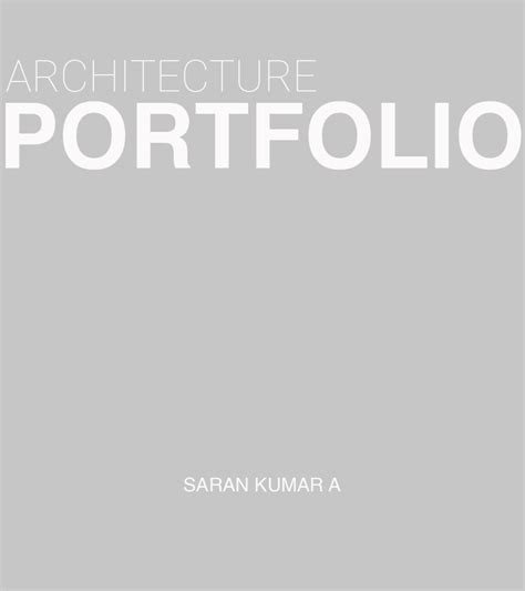 Architecture Portfolio By Saran Kumar Issuu