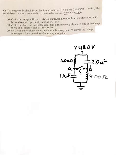 Solved C You Are Given The Circuit Below That Is Attached Chegg Com