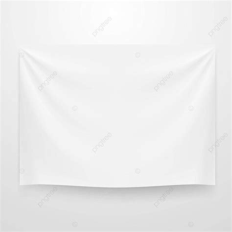 White Clear Textile Banner Template Realistic Textile Header Vector