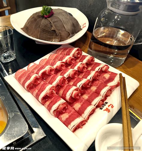 火锅牛肉卷毛肚摄影图传统美食餐饮美食摄影图库昵图网