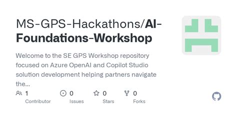 Github Ms Gps Hackathonsai Foundations Workshop Welcome To The Se