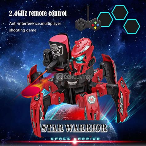 2 4g Smart Rc Robot Intelligent Space Armor Warriors Six Legged Spider Robot Diy Frisbee Red