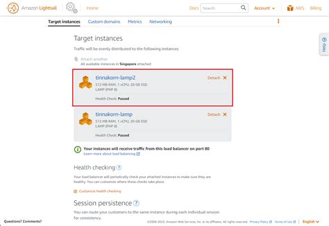 การใช้งาน Lightsail Load Balancer Developersio