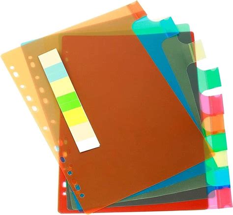 Shuban 10 Sheets A4 Size Binder Index Divider 10 Insertable Tab Sheets