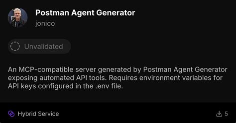 Postman Agent Generator Mcp Servers · Lobehub