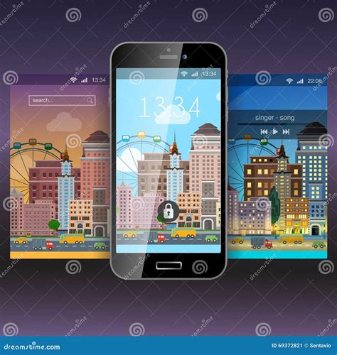 Mobile App Application Background Wallpaper Template Mockup Stock Vector Illustration Of Form