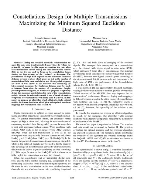 Pdf Constellations Design For Multiple Transmissions Maximizing The