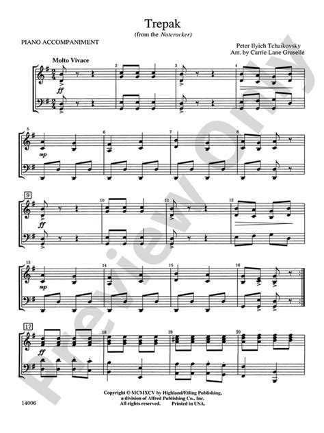 Trepak Piano Accompaniment Piano Accompaniment Part Digital Sheet Music Download