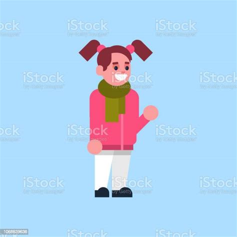 여자 산타 레드햇 메리 크리스마스 휴일 새 해 복 많이 받으세요 개념 여성 만화 캐릭터 전체 길이 플랫 12월에 대한 스톡 벡터