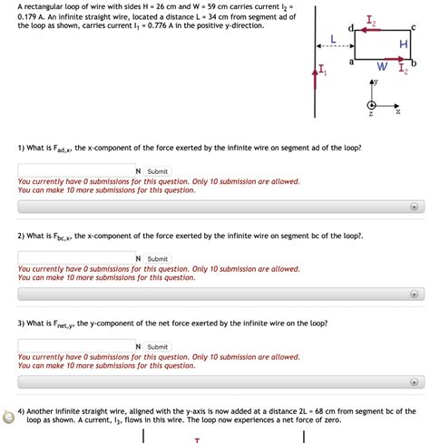 Solved A Rectangular Loop Of Wire With Sides H Cm And W Chegg Com