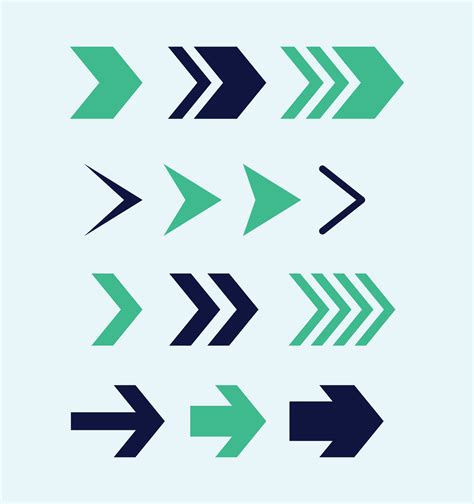 Set Of Directional Arrows In Vector 22652858 Vector Art At Vecteezy