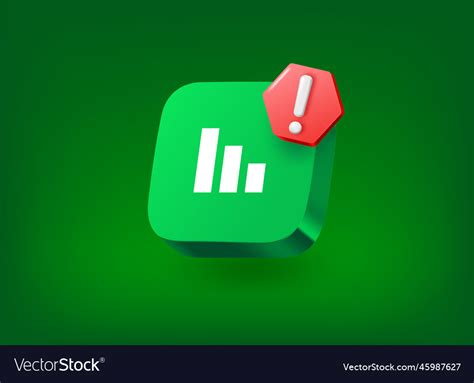 Chart Icon With Exclamation Point Pictogram 3d Vector Image