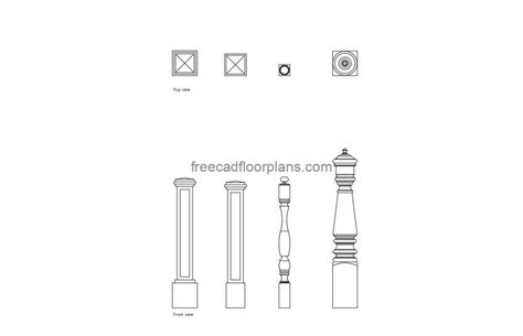 Newel Post Free Cad Drawings