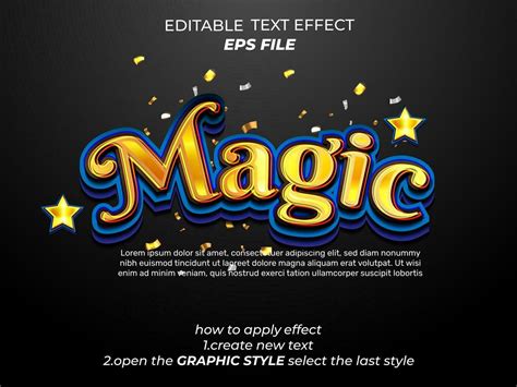 Magic Text Effect Vector Art Icons And Graphics For Free Download