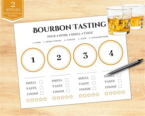 Bourbon Tasting Sheet Bourbon Tasting Bourbon Tasting Party Bourbon Tasting Journal