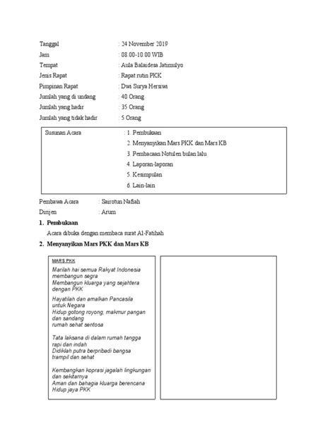Notulen Pkk Sampul Pdf