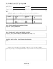In Class Activity Ch 2 Docx In Class Activity Chapter 2 Non Graded