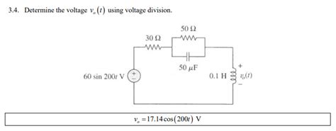 Solved 3 4 Determine The Voltage V T Using Voltage Chegg Com