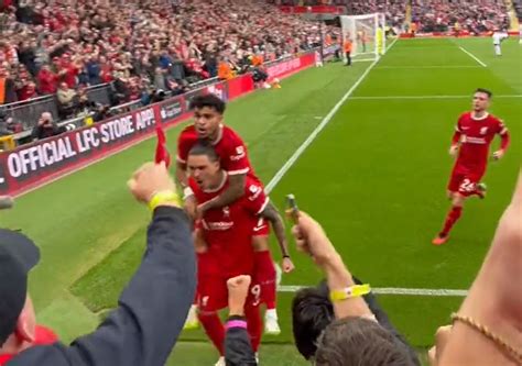 Video Liverpool Fan Footage Shows Front Row View Of Nunez Celebrations